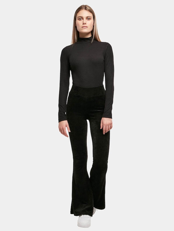 Urban Classics Ladies High Waist Rib Velvet Flared Defshop 4366