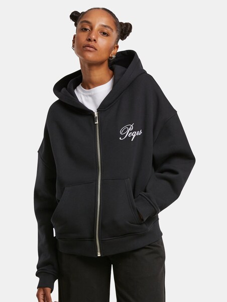 PEQUS PEQUS Cropped Handwritten Logo Zip Hoodies | DEFSHOP | 137095