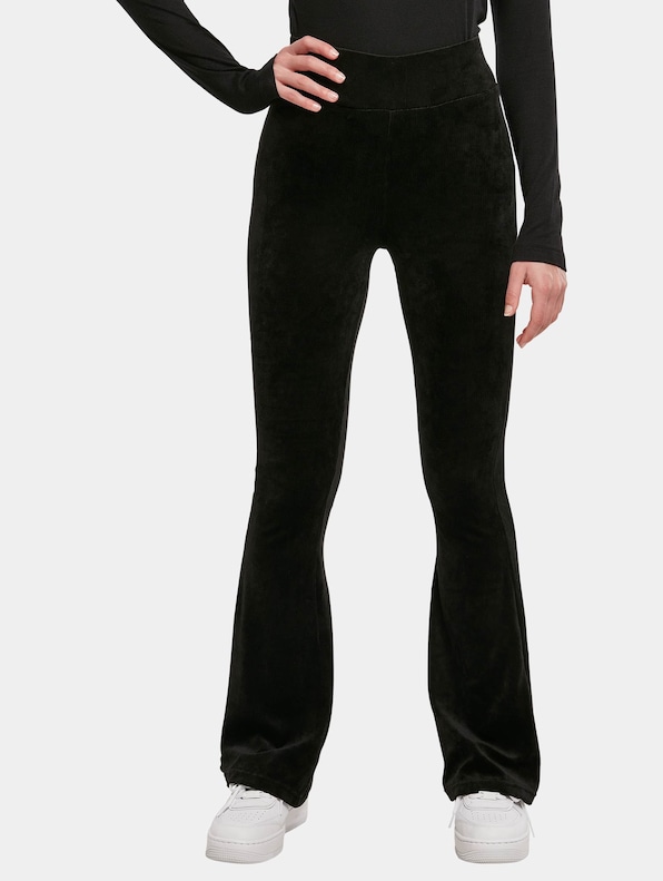 Urban Classics Ladies High Waist Rib Velvet Flared Defshop 4366