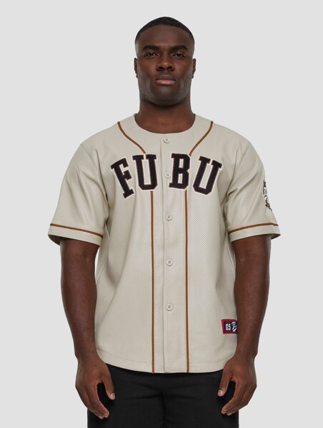 Fubu FUBU College Leather Baseball Jersey | DEFSHOP | 143831